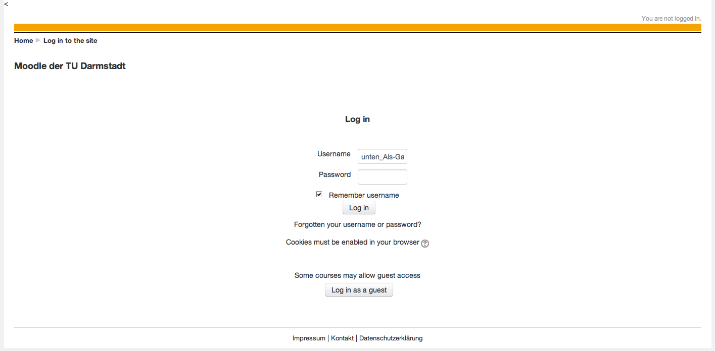 Guest access to TU Darmstadt Moodle